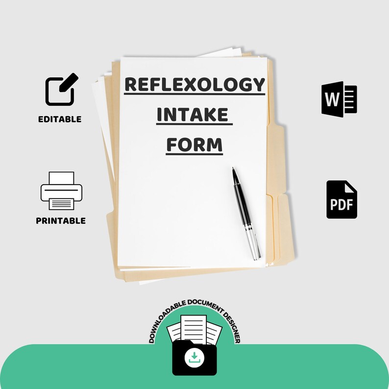 REFLEXOLOGY INTAKE FORM / Editable in Word Document Pdfs - Etsy