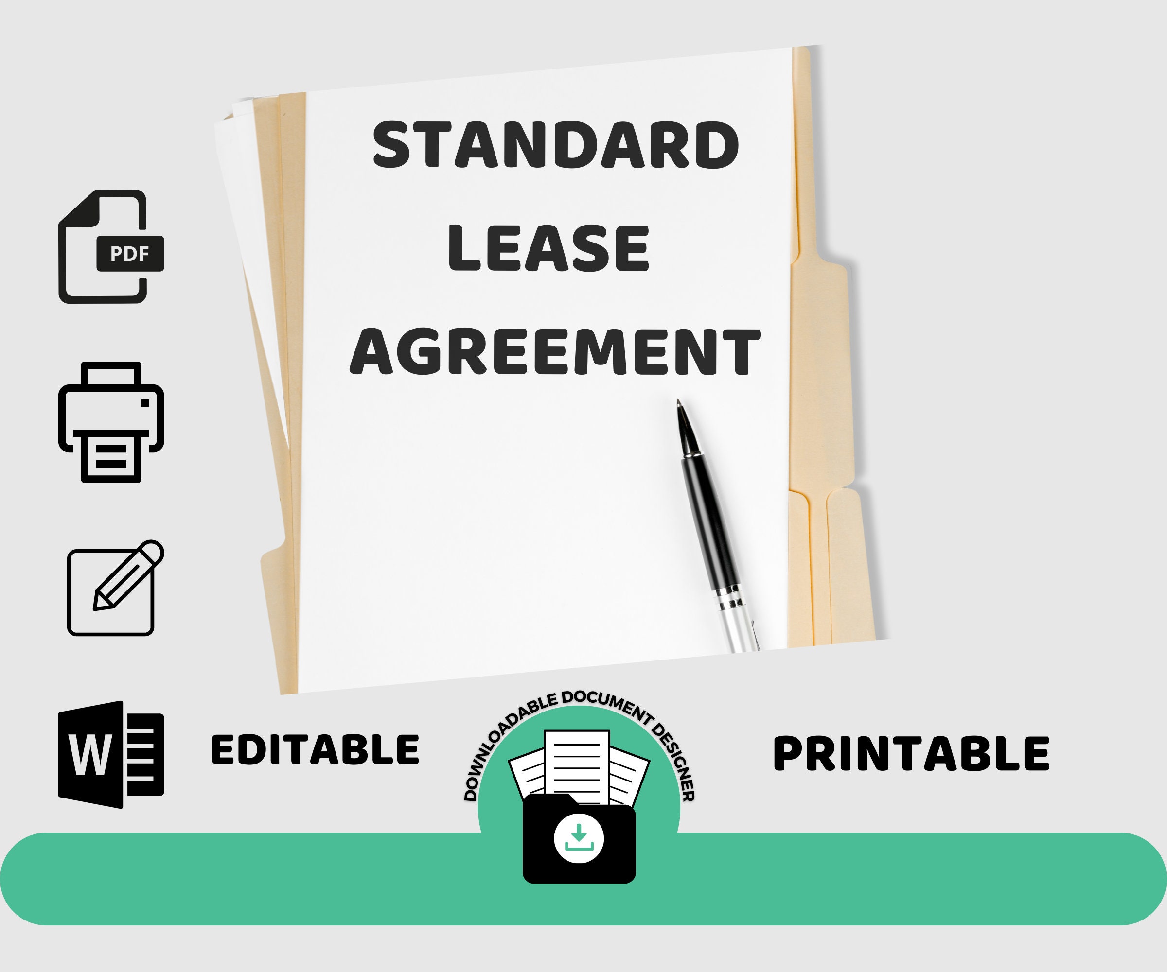 Lease Agreement Template, Residential Lease Contract - Etsy