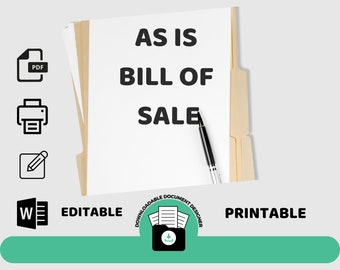 As is Bill of Sale, Bill of Sale, Bill of Sale Template, Bill of Sale ...