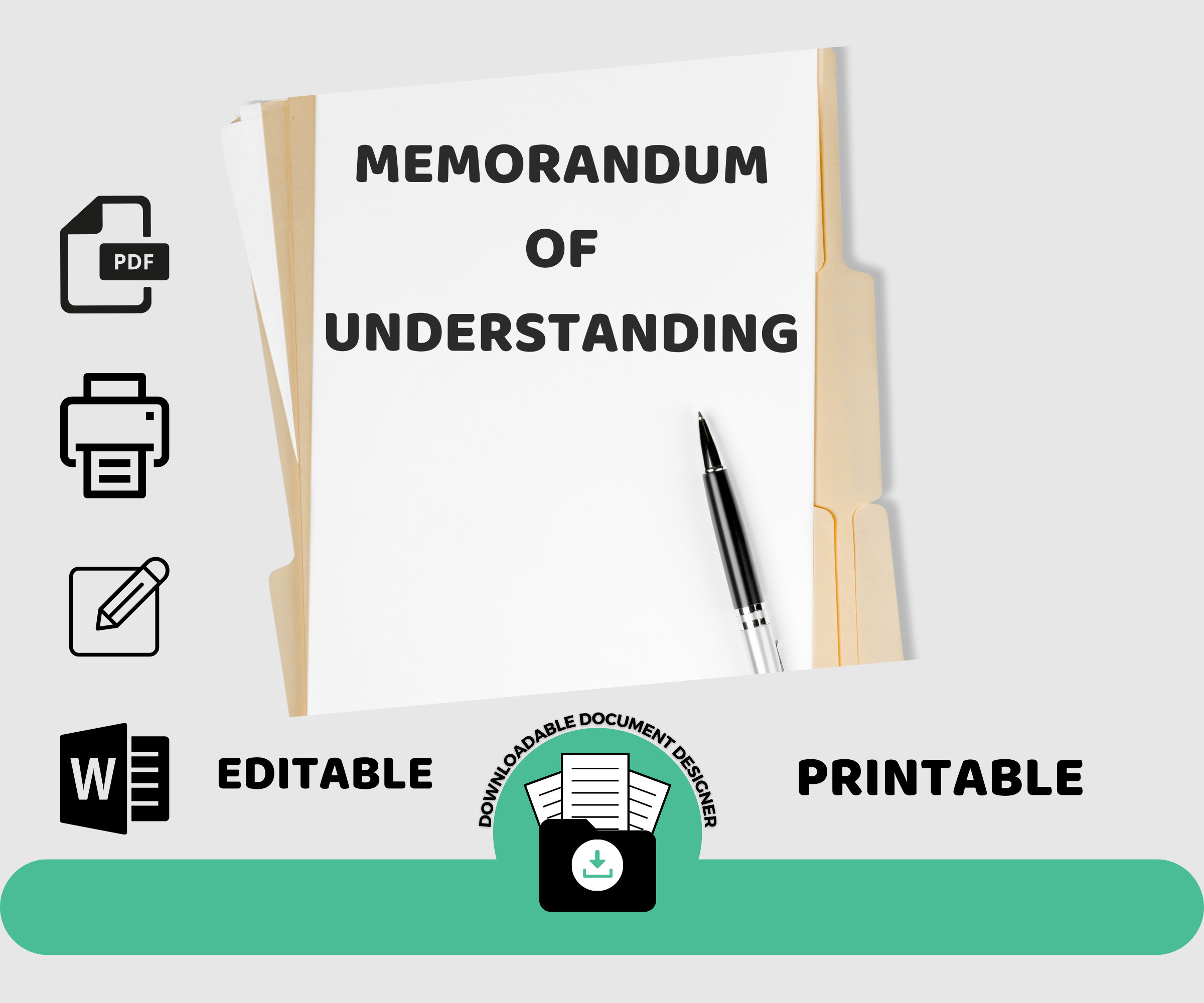 Memorandum of Understanding, MOU Template Form - Etsy