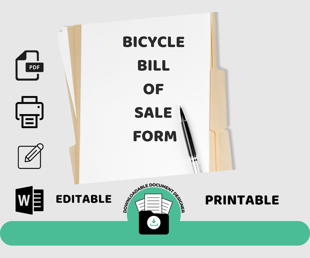 Formulario De Factura De Venta De Bicicletas Etsy España 5429