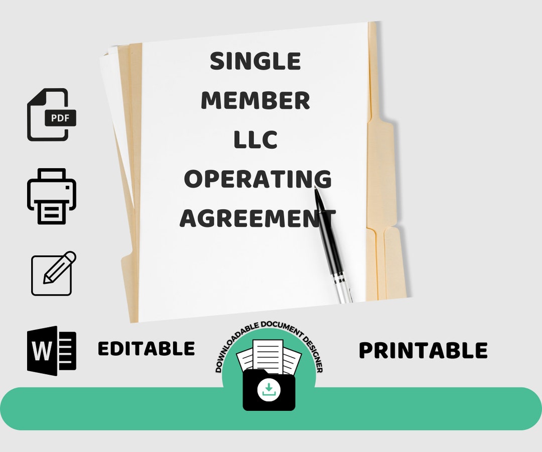 Single Member LLC Operating Agreement Template - Etsy