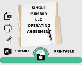 Single Member LLC Operating Agreement Template for Tax Business - Etsy
