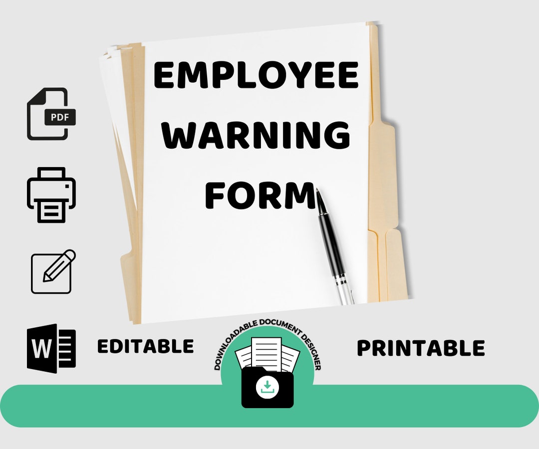 Employee Warning Form, Employee Disciplinary Notice - Etsy