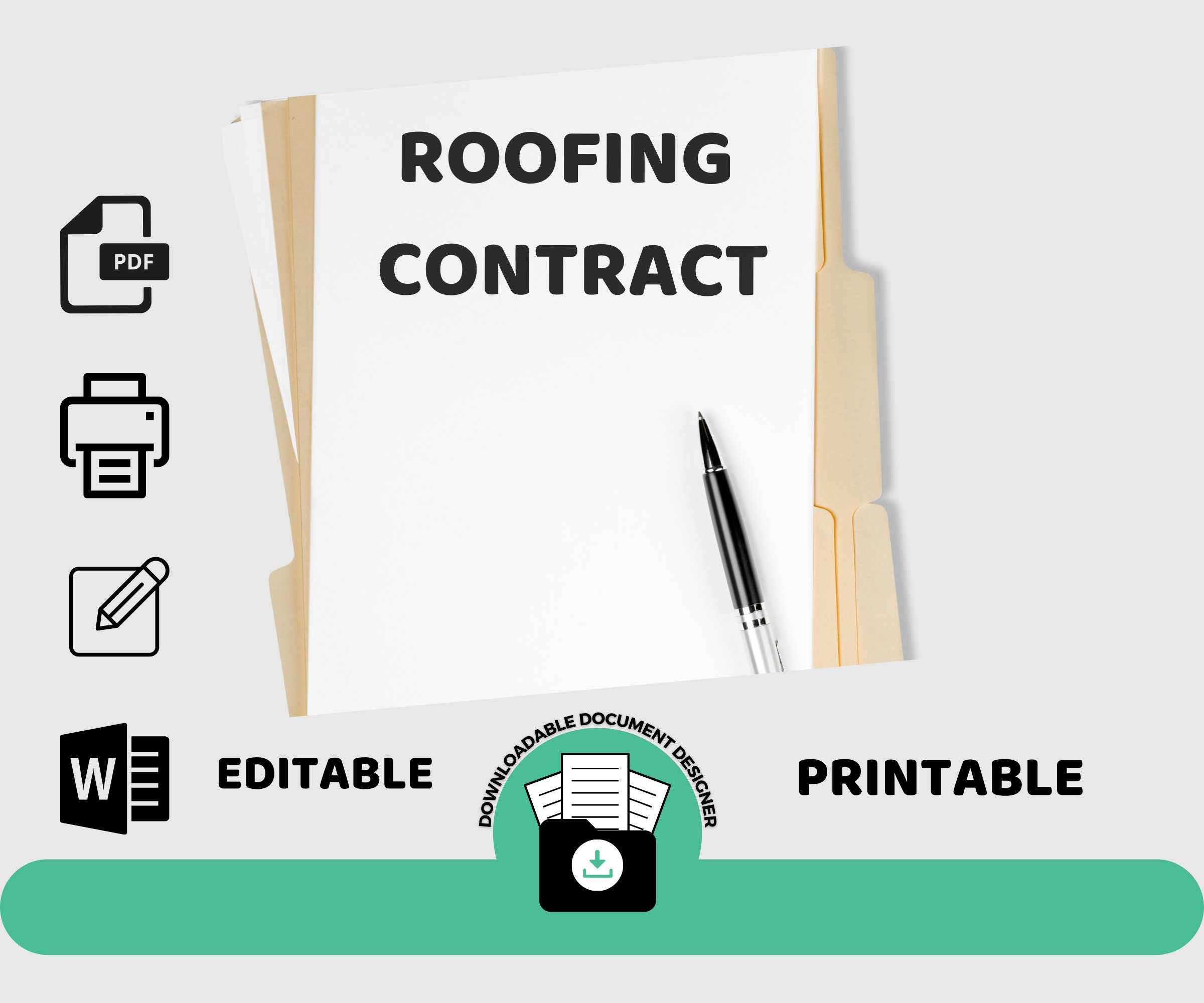 Roofing Contract Template - Etsy