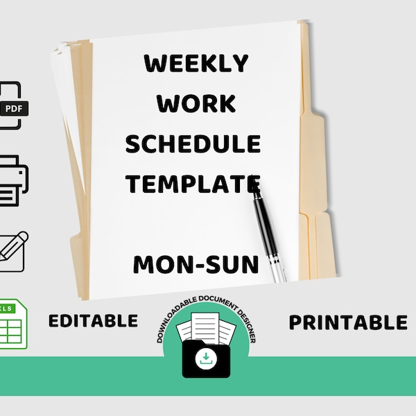 Work Schedule Template - Etsy