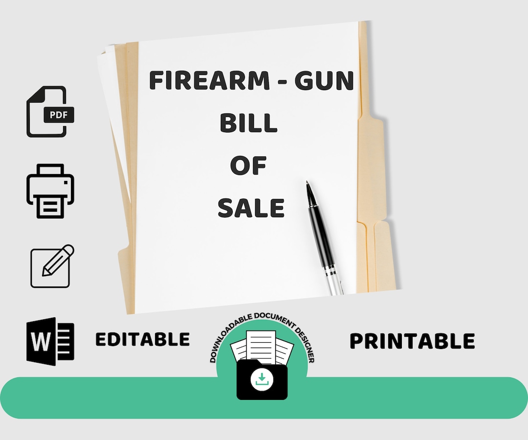 Editable Firearm Bill of Sale Template (digital Download - Etsy