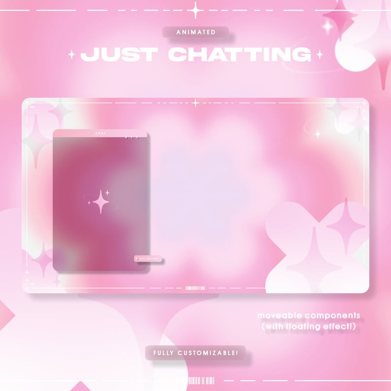 Aesthetic Y2K Pink | Animated Stream Overlay Pack - Etsy