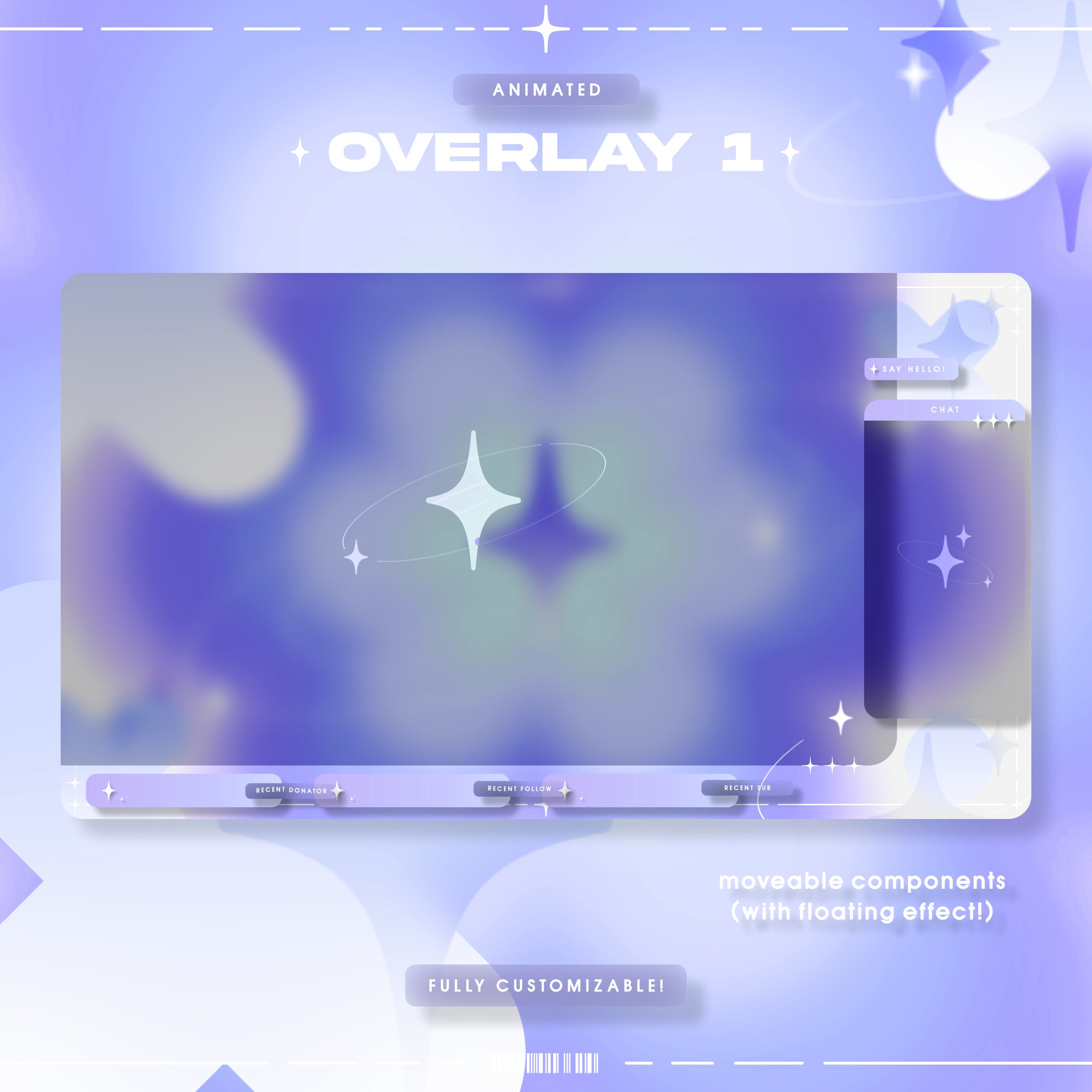 Aesthetic Y2K Purple | Animated Stream Overlay Pack - Etsy