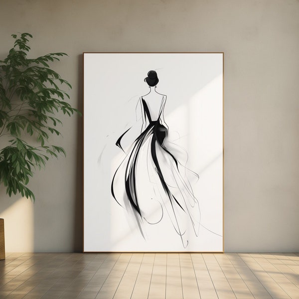 Women From Behind Line Art - Etsy