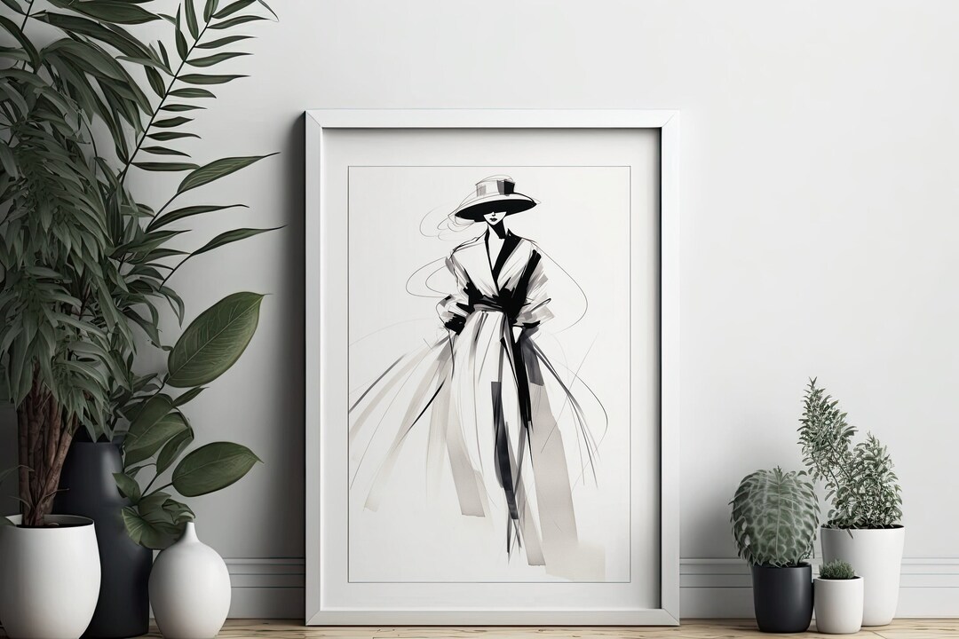 Female Figure Sketch Art Fashion Sketch Modern Line Drawing Art Sketch ...