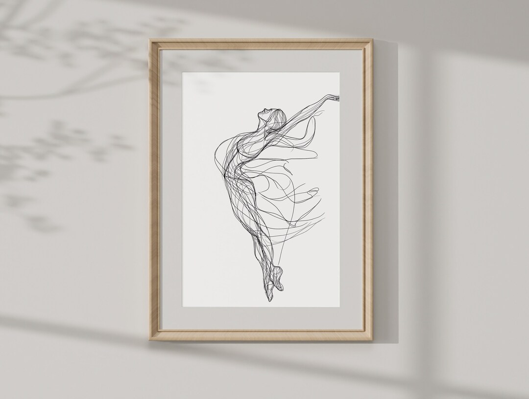 Minimalist One-line Dance Pose Print – Captivating Ballet Elegance ...