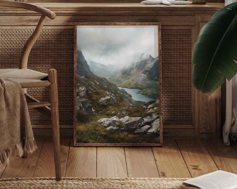 Norway Mountain Landscape Print: Scandi Farmhouse Wall Art (digital ...