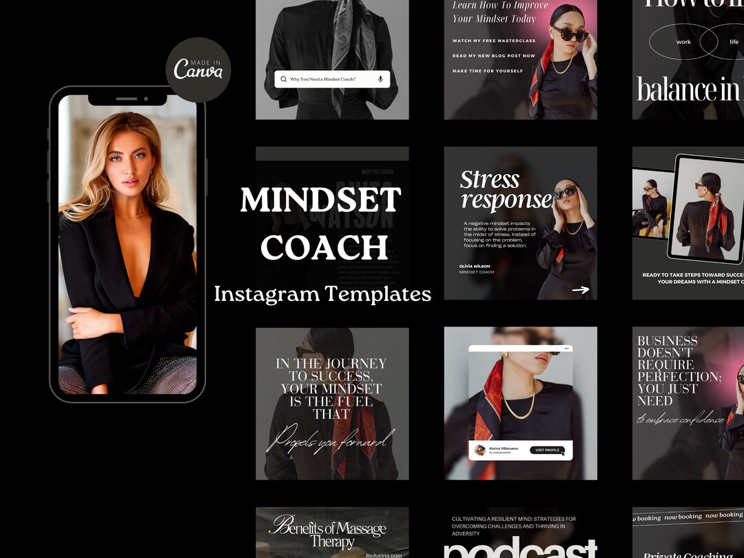 Mindset Coach Instagram Templates: Social Media Marketing (canva ...
