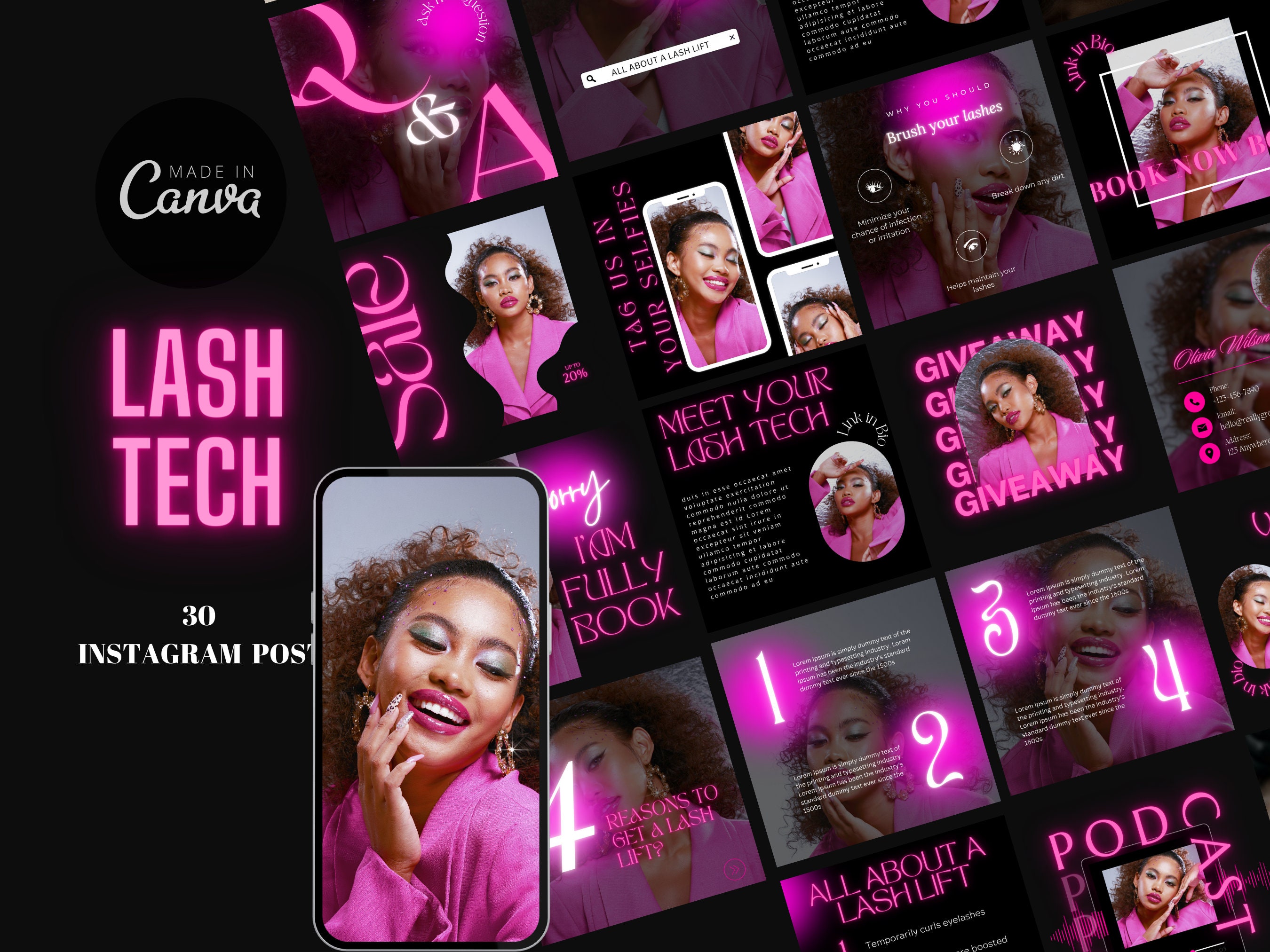 30 Lash Tech Instagram Post ,lash Posts,lash Artist Templates,lash Tech ...