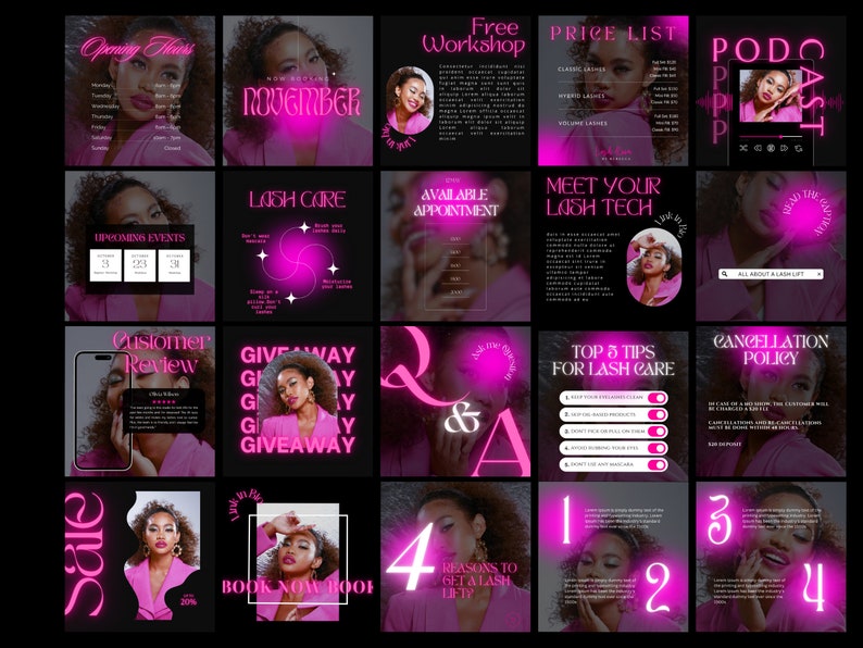 30 Lash Tech Instagram Post ,lash Posts,lash Artist Templates,lash Tech ...