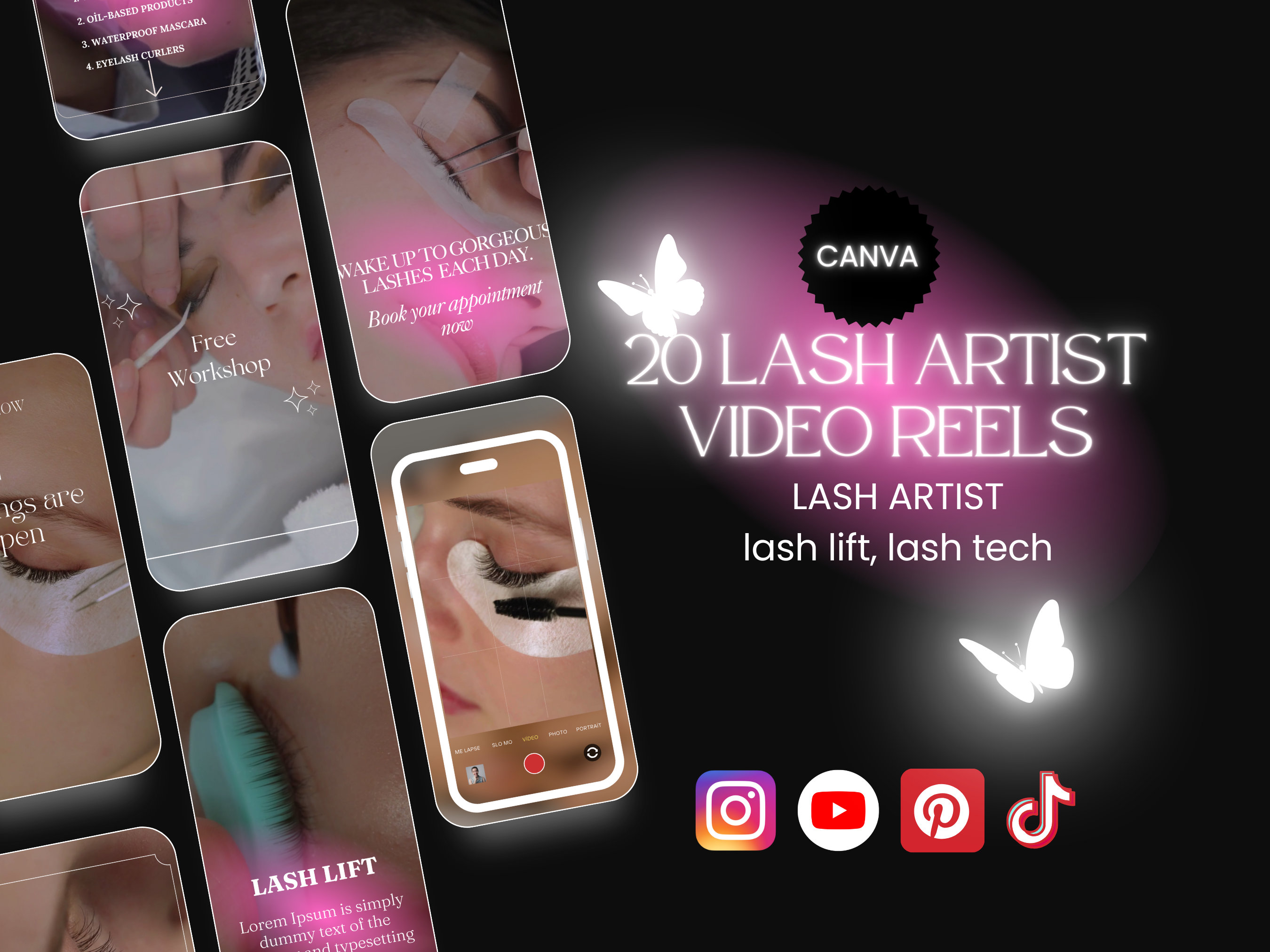 Lash Tech Instagram Video Reel Templates , Lash Tech Artist Instagram ...