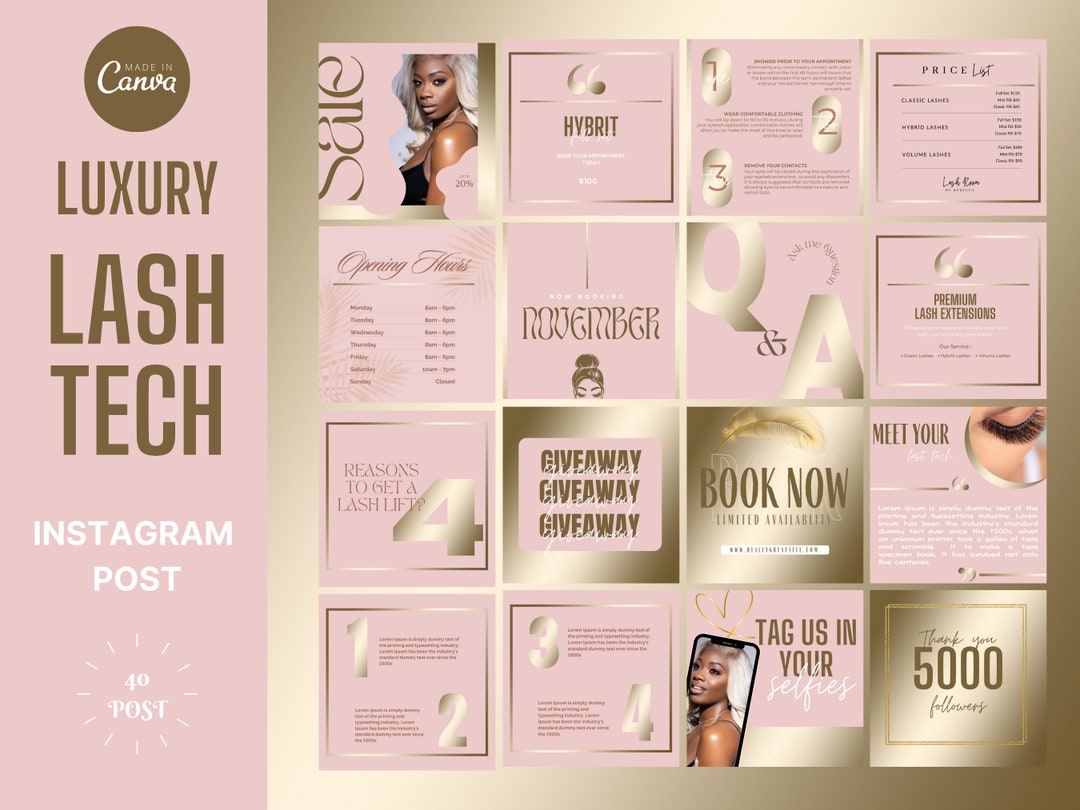 40 Lash Tech Instagram Post ,lash Posts,lash Artist Templates,lash Tech ...