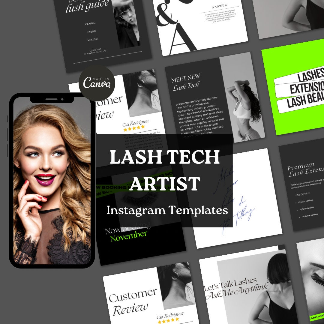 Lash Tech Instagram Post and Story ,lash Lift,lash Artist Templates ...