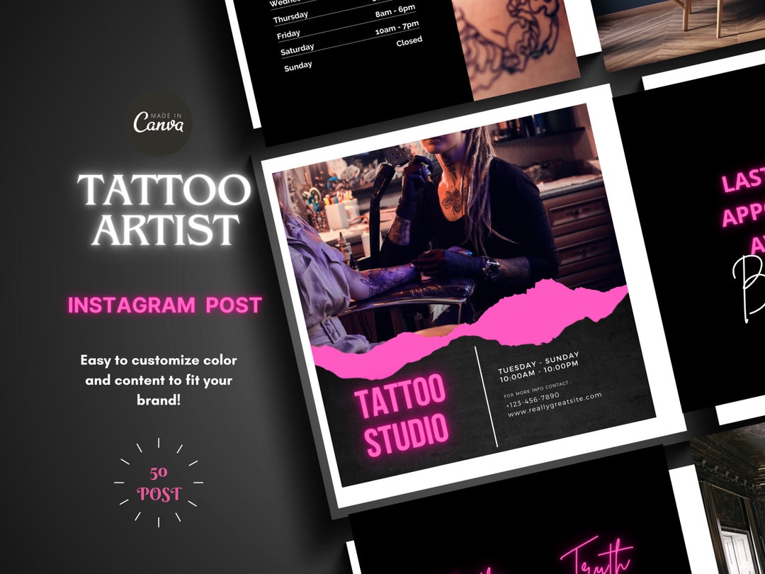 Tattoo Artist Instagram Template , Tattoo Artist Posts, Tattoo Artist ...