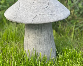 Stone Garden Traditional Large Toadstool Mushroom 2 Piece Concrete ...
