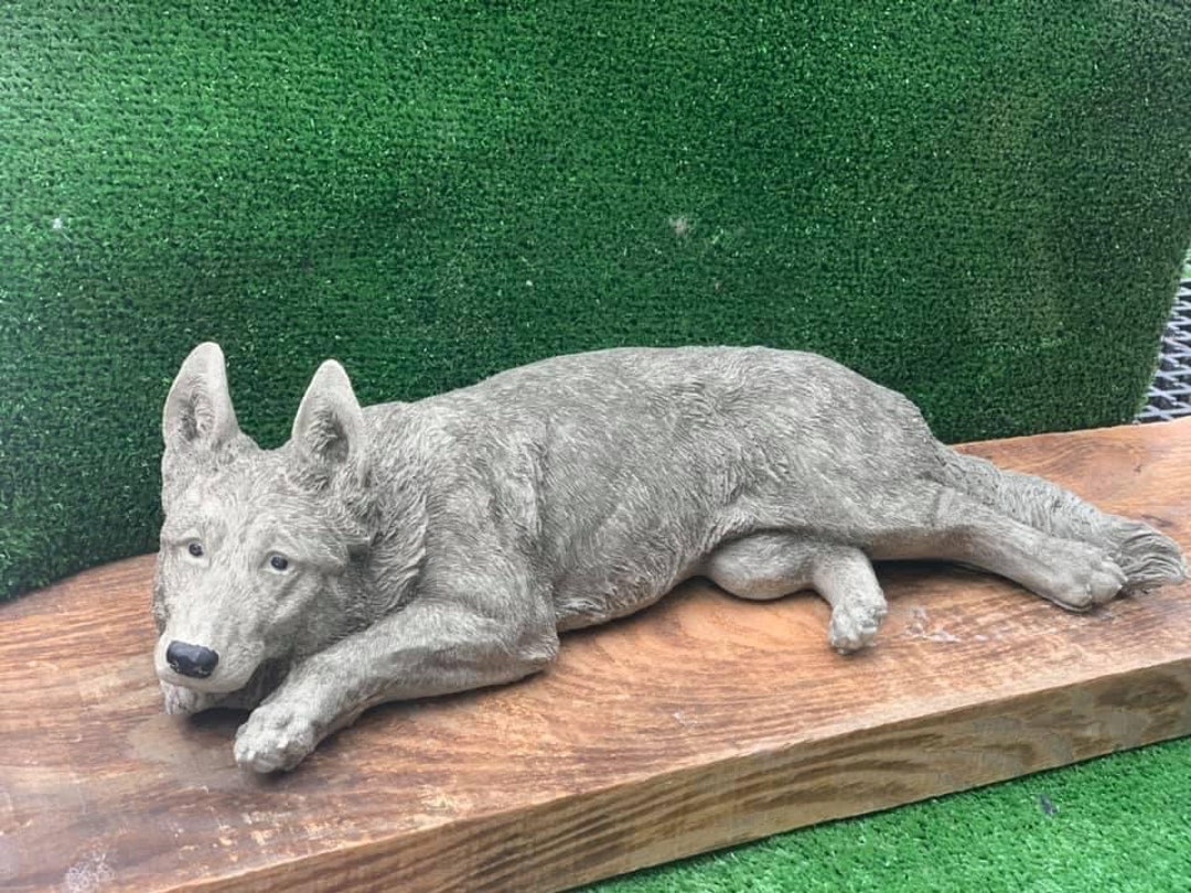 Stone/concrete German Shepherd Alsation Garden Ornament Statue - Etsy