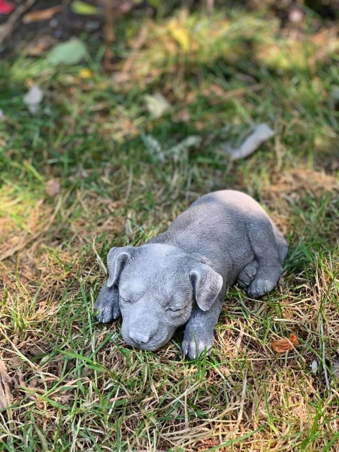 Stone/concrete Small Dog Statue Garden Ornament - Etsy