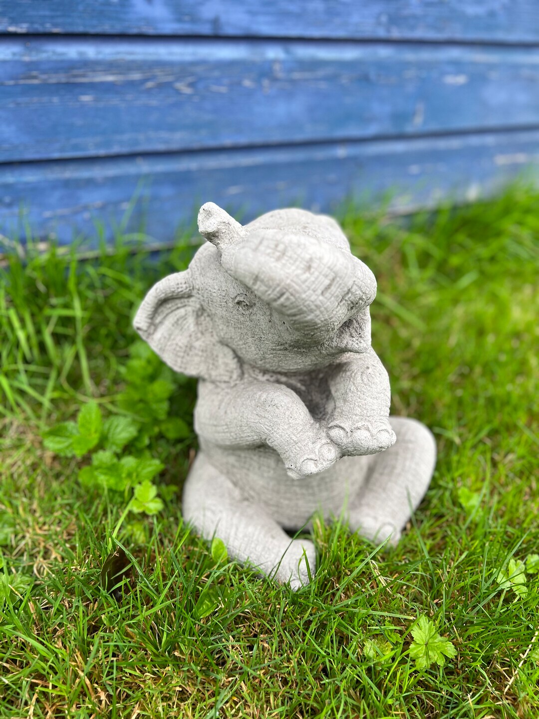 Stone/concrete Elephant Garden Ornament Statue - Etsy
