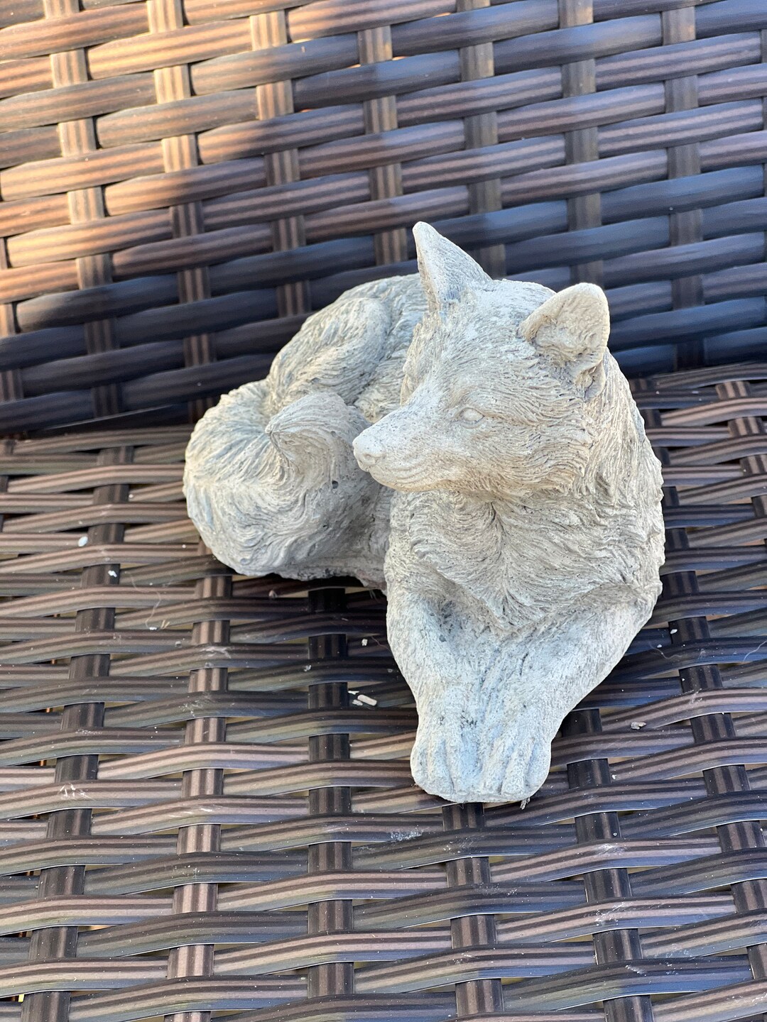 Stone/concrete Fox Garden Ornament Statue - Etsy UK