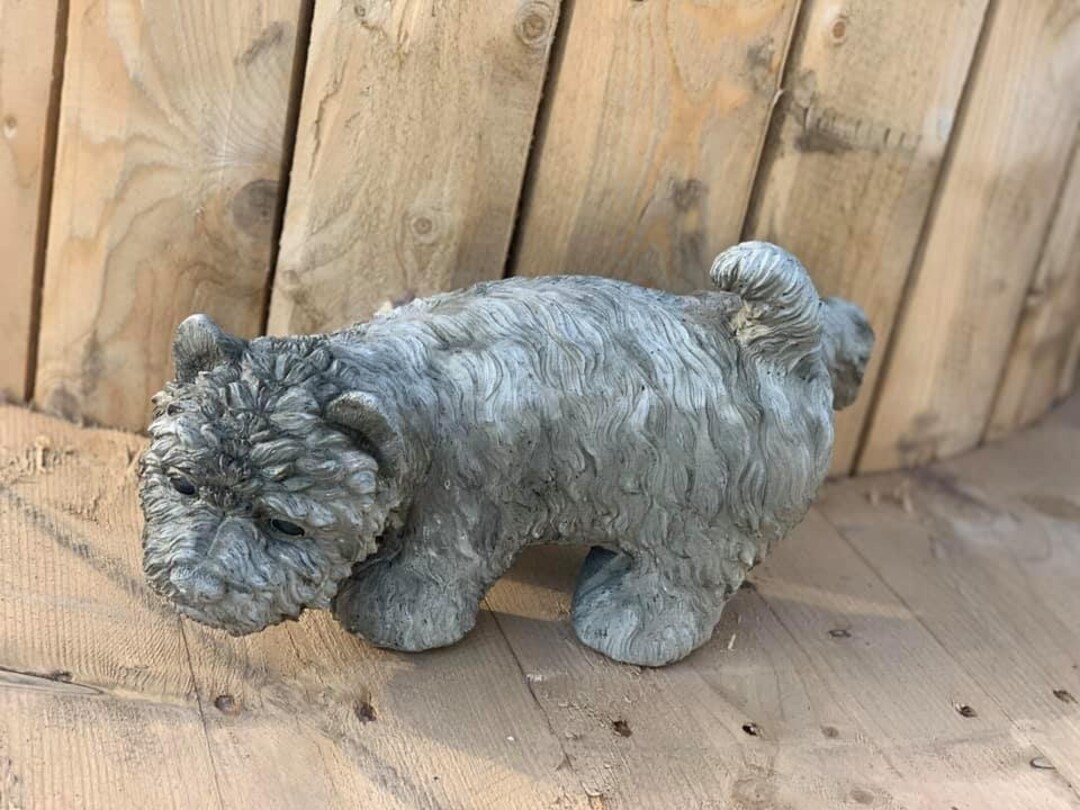 Stone/concrete Weeing Peeing Westie West Highland Terrier Dog Garden ...