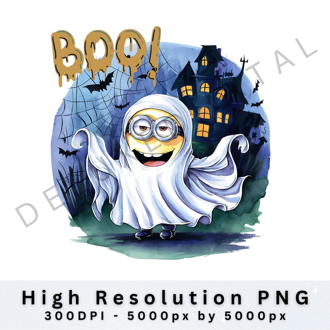 Watercolor Ghost Minion PNG, for Kid PNG, Minion Sublime PNG Design ...