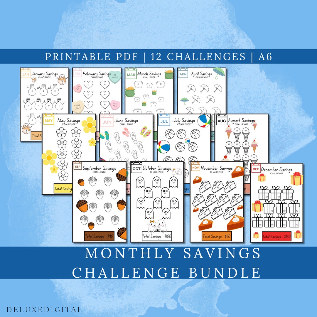 Yearly Savings Challenge Printable Savings Challenge Bundle - Etsy