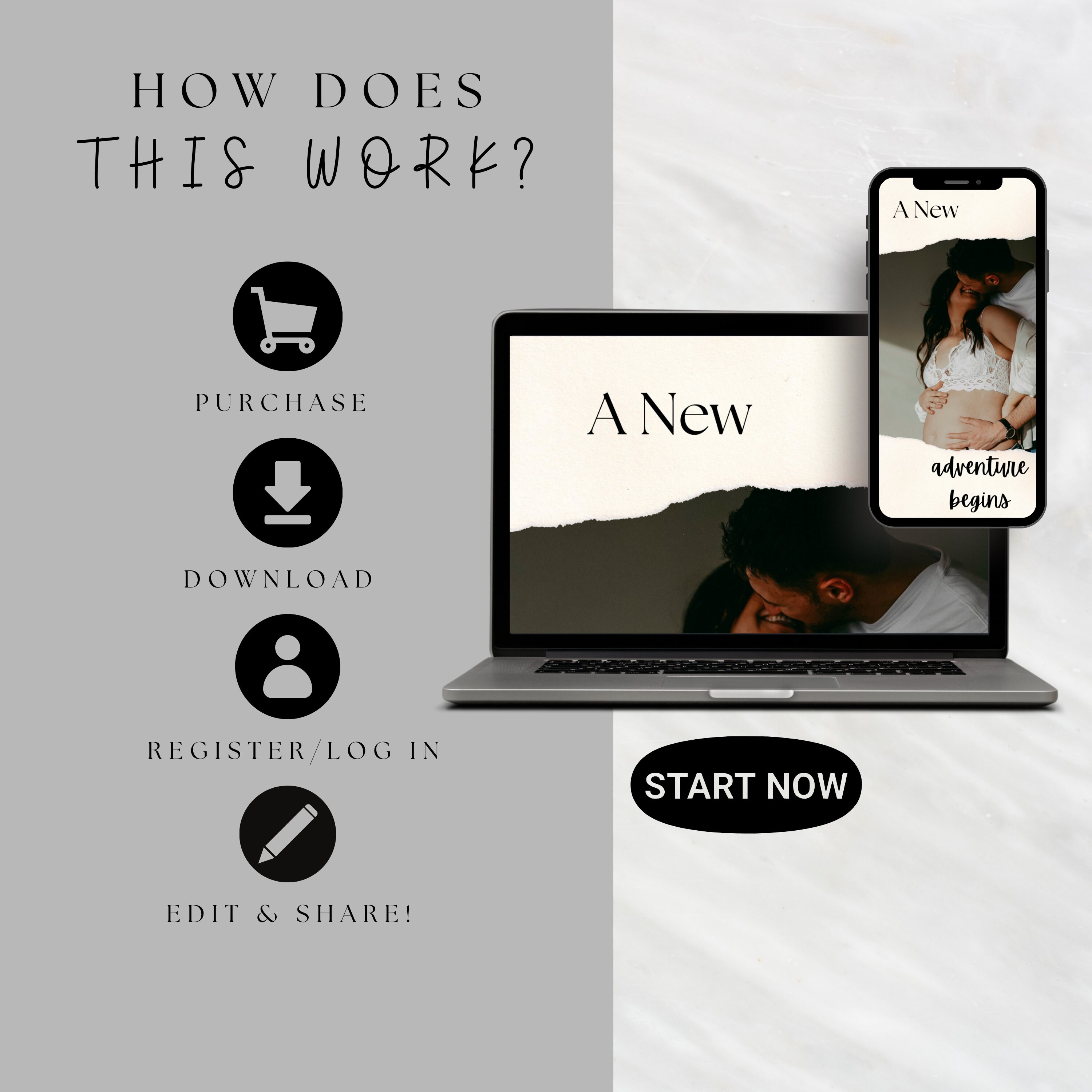 Editable Pregnancy Reveal Video Template, Baby Reveal Social Media Post ...