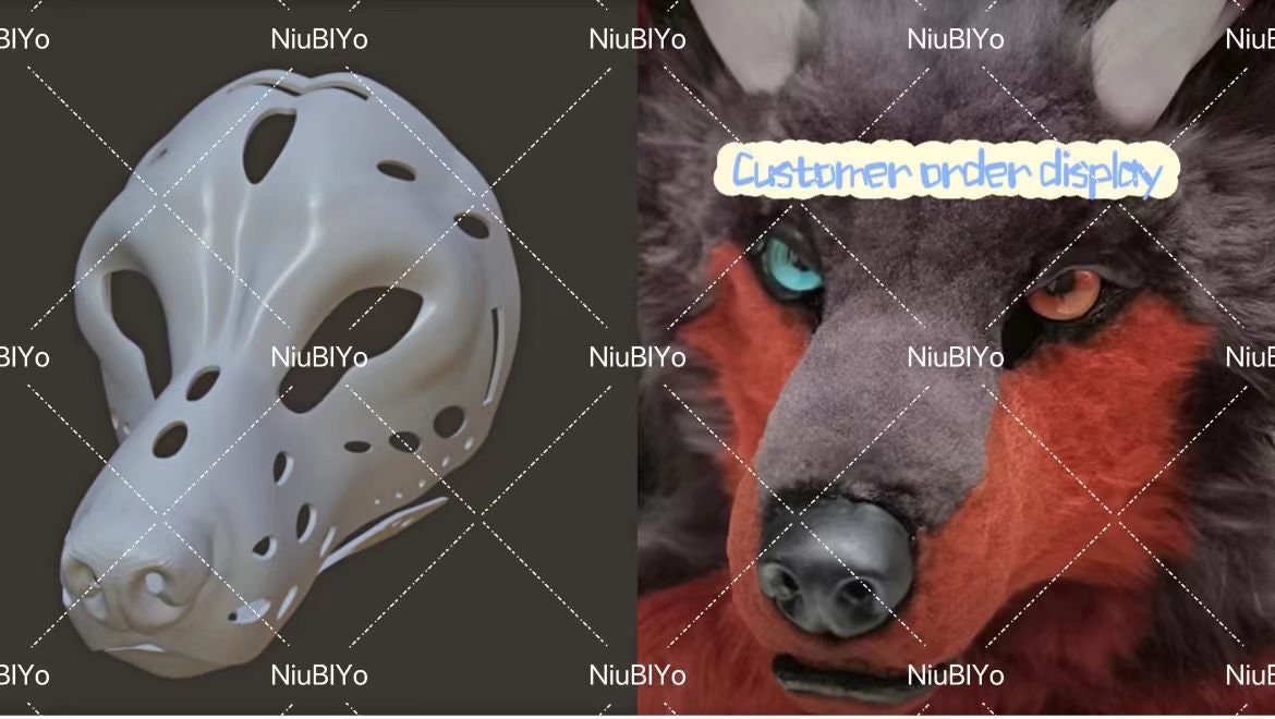 Kemono 3D Fursuit Head Base Stl OBJ File 3D Printing File Wolf - Etsy