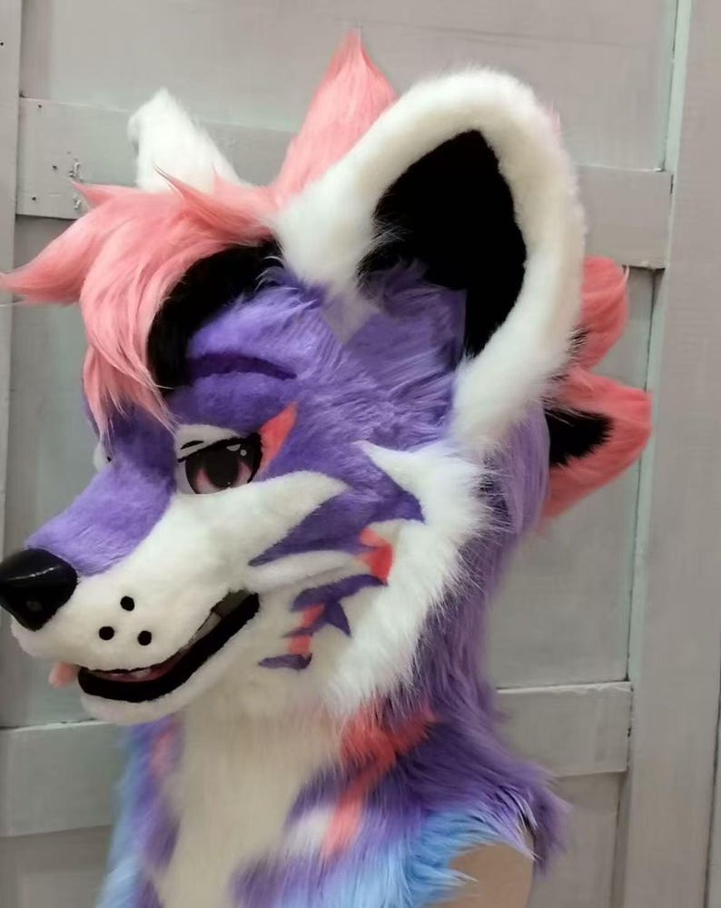 Purple Wolf Toony American Realistic Mixed Style Fursuit Furry Fursona ...