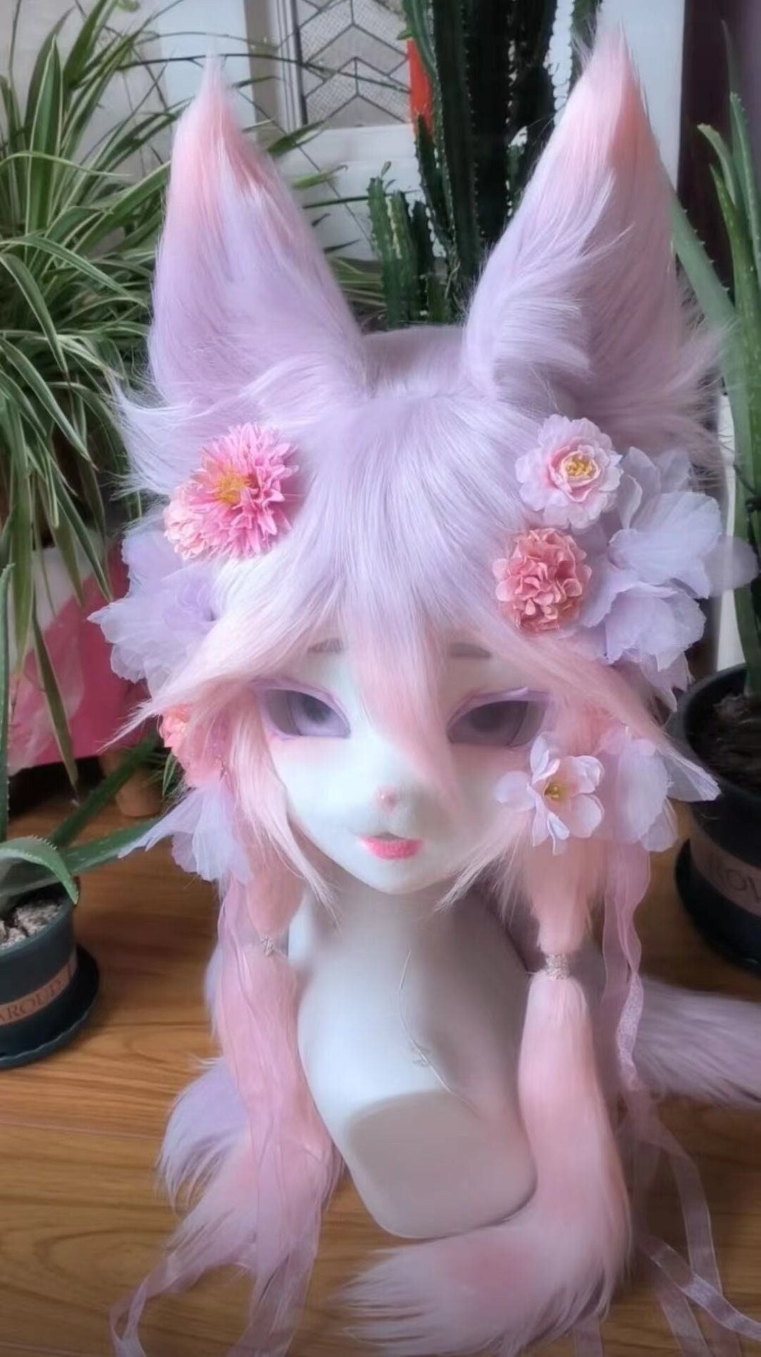 Kig Purple and Pink Gradient Little Fox Fursuit Head Furry Fursona ...