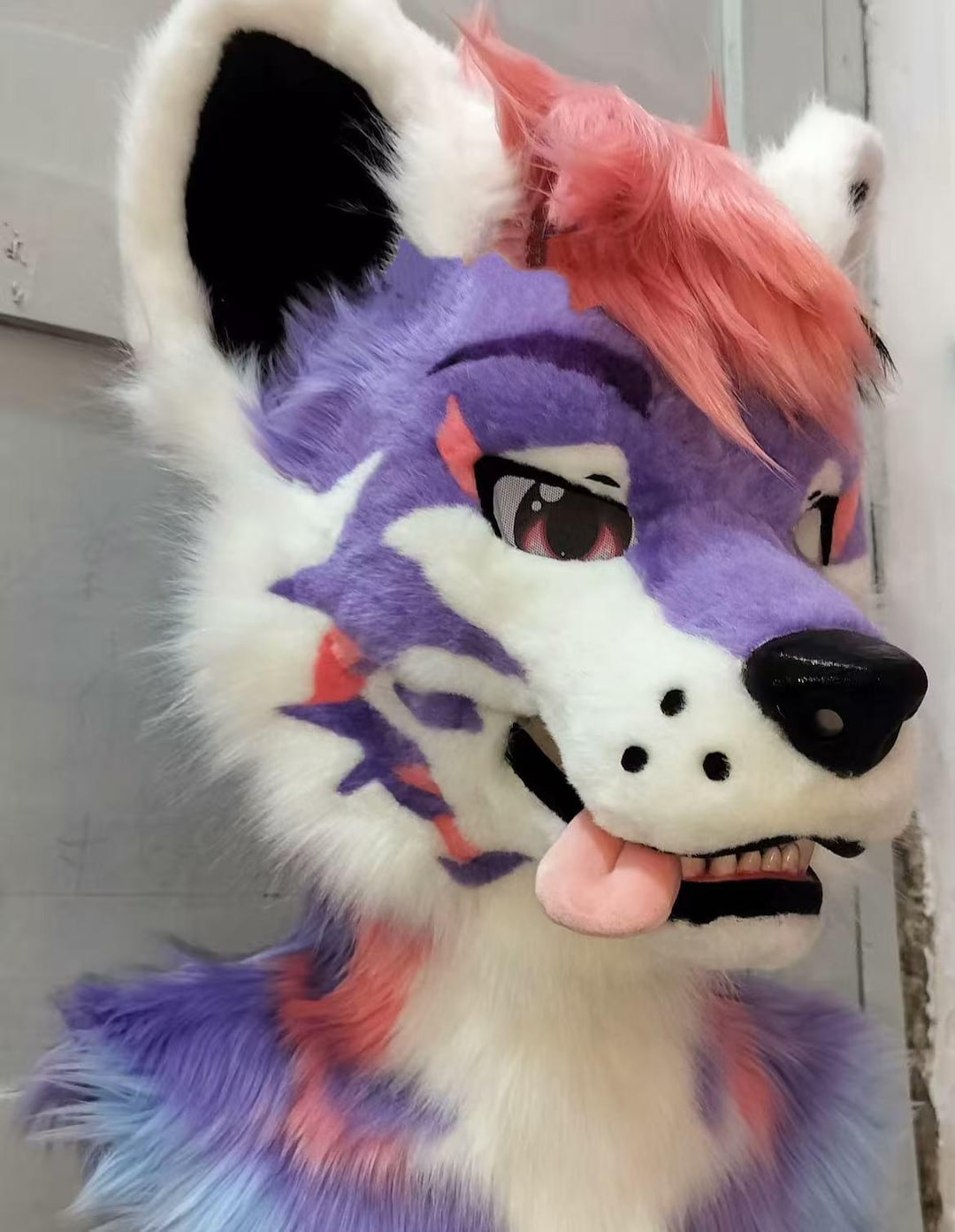 Purple Wolf Toony American Realistic Mixed Style Fursuit Furry Fursona ...
