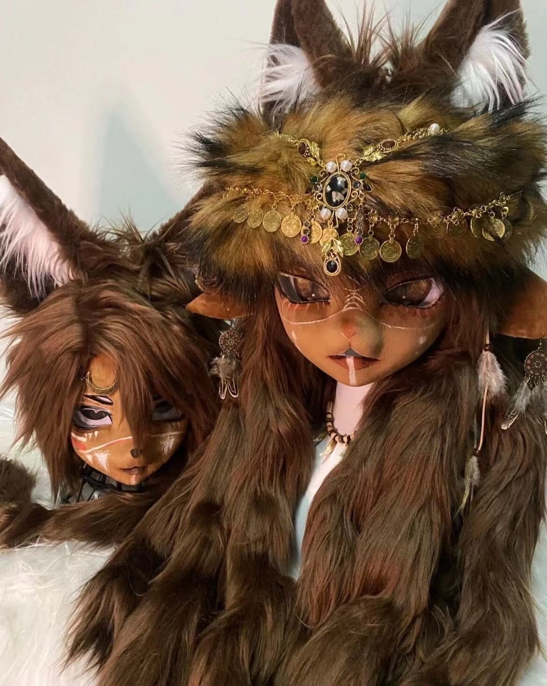 Kig Tribal Style Couple Fursuit Head Furry Fursona Fantasy Creatures - Etsy