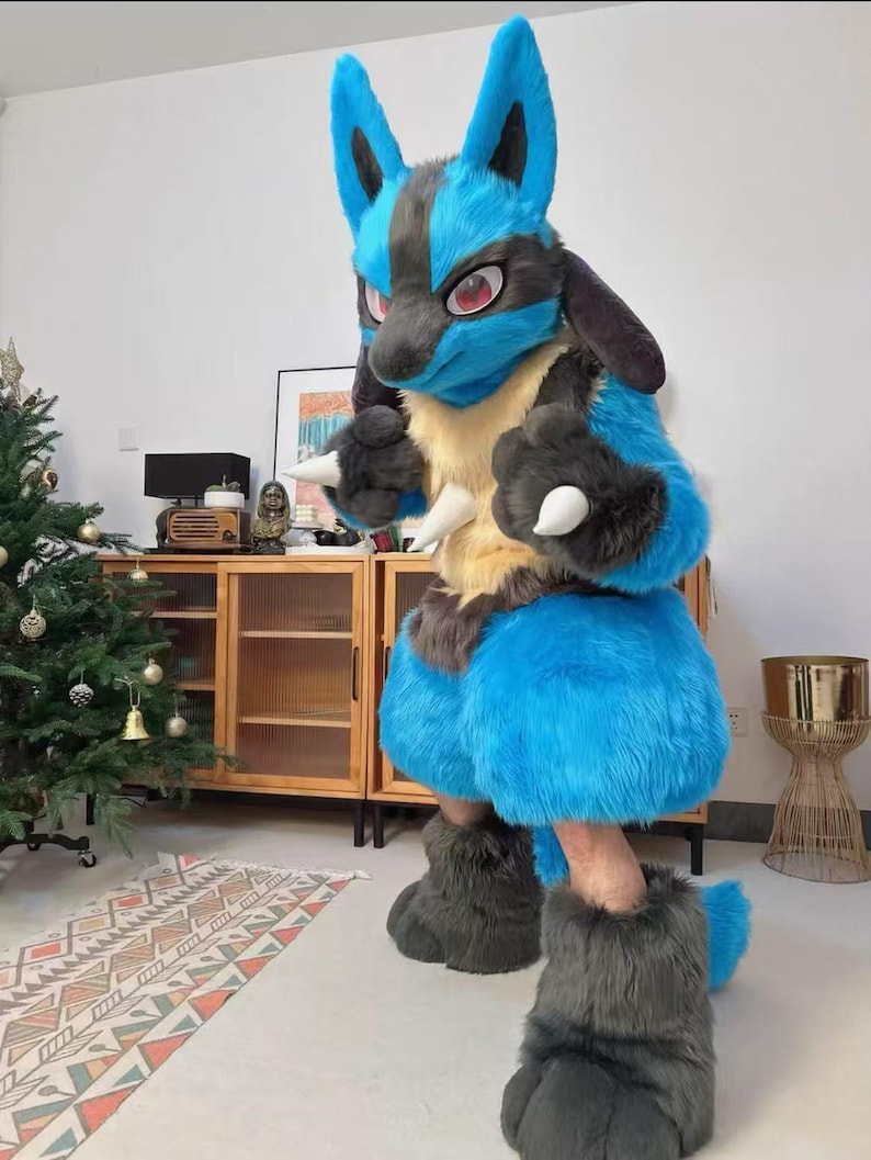 Custom Lucario Fursuit – Full Body Pokemon Costume | Furry Cosplay Head ...