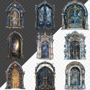 Celestial Doors Magical Fantasy Doors Clipart Bundle PNG Fairy Doors ...