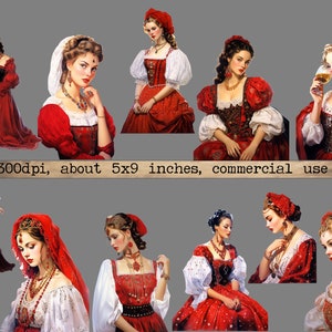 PNG Medieval Lady Bundle Clipart PNG, Transparent Background Ladies ...