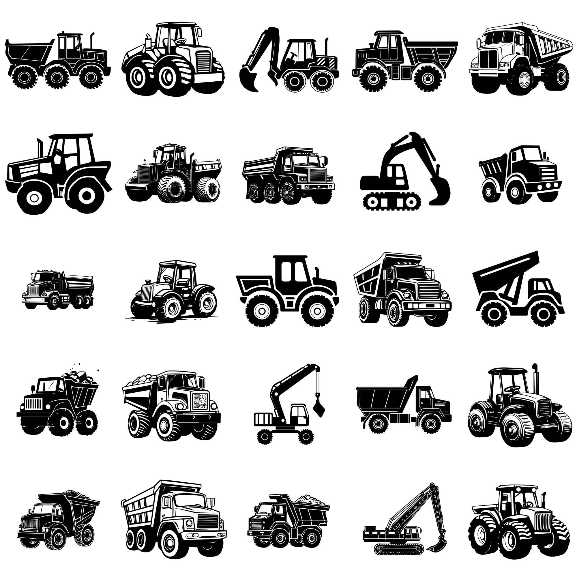 200 Construction Vehicle SVG Bundle Vector Files Construction Laser Cut ...