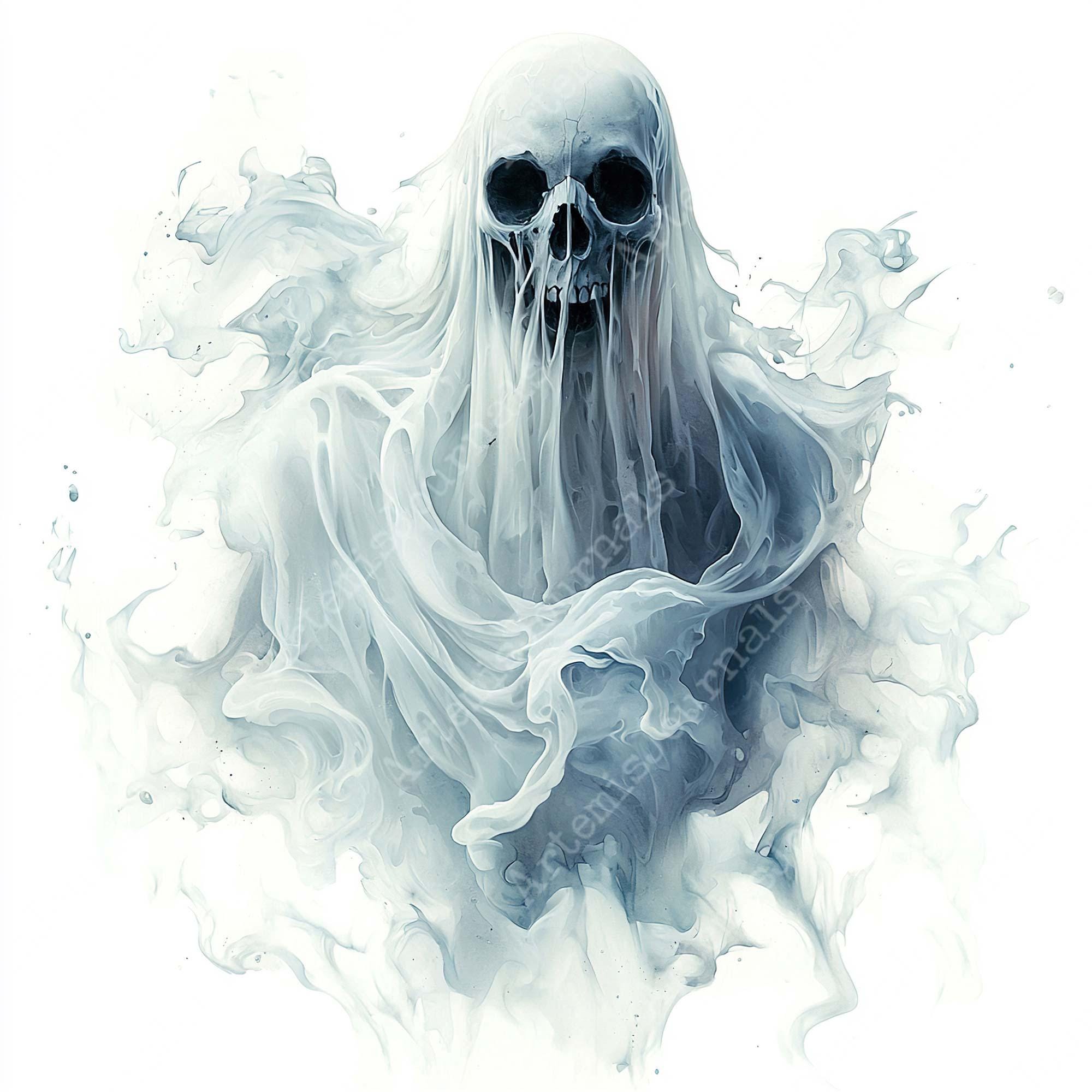 JPEG Scary Ghost Clipart Bundle Spooky Scenery Horror Clipart Halloween ...