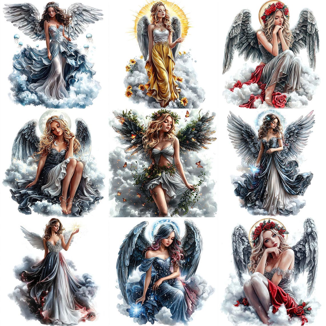 JPEG Cloud Fairy Ruler of the Elements Clipart Bundle Fairy Clipart ...