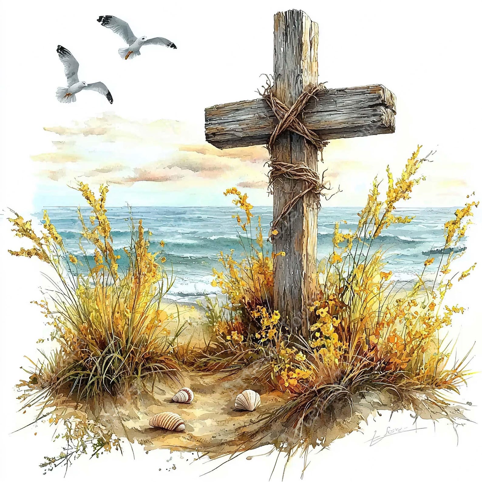 JPEG Watercolor Easter Cross Clipart Bundle Christian Clipart Religion ...