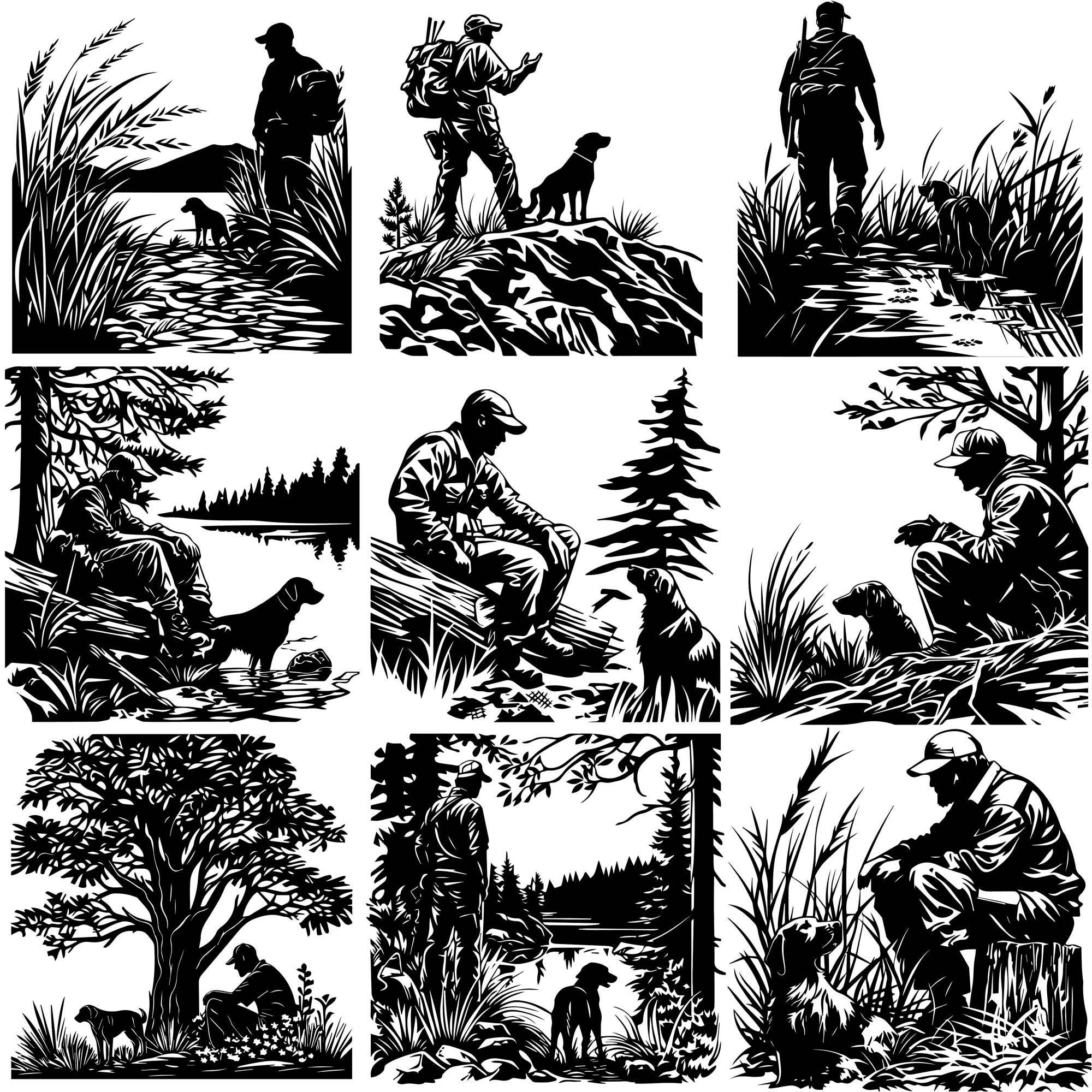80 Hunter Tracking Dog Svg, Dxf, Eps, Ai, Pdf, Jpg, Png Hunting Panel ...