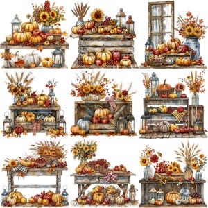 PNG Harvest Display Clipart Bundle Autumn Harvest Clipart Fall Clipart ...
