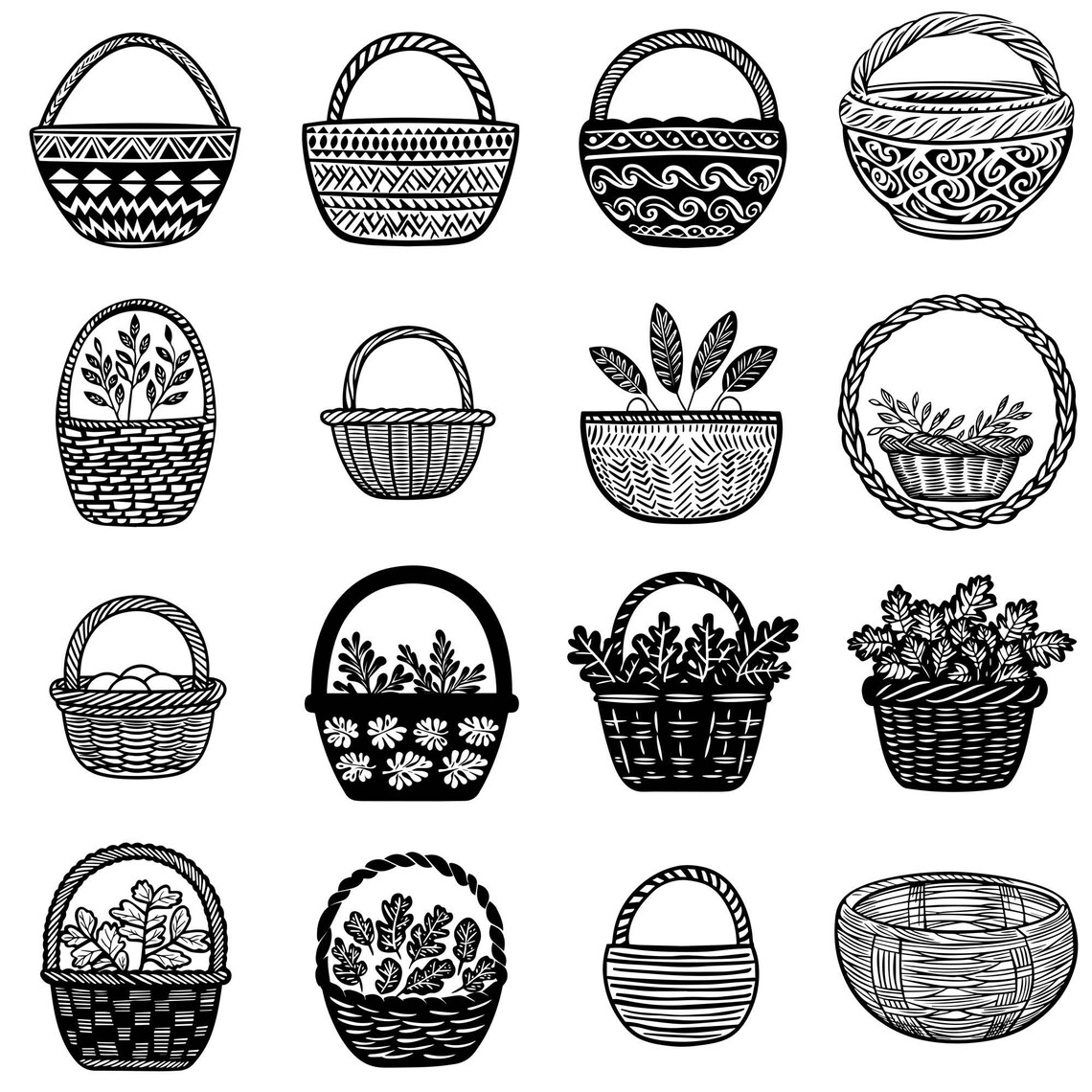 90 Baskets Eye Svg, Dxf, Eps, Ai, Pdf, Jpg, Png Wicker Basket Svg ...