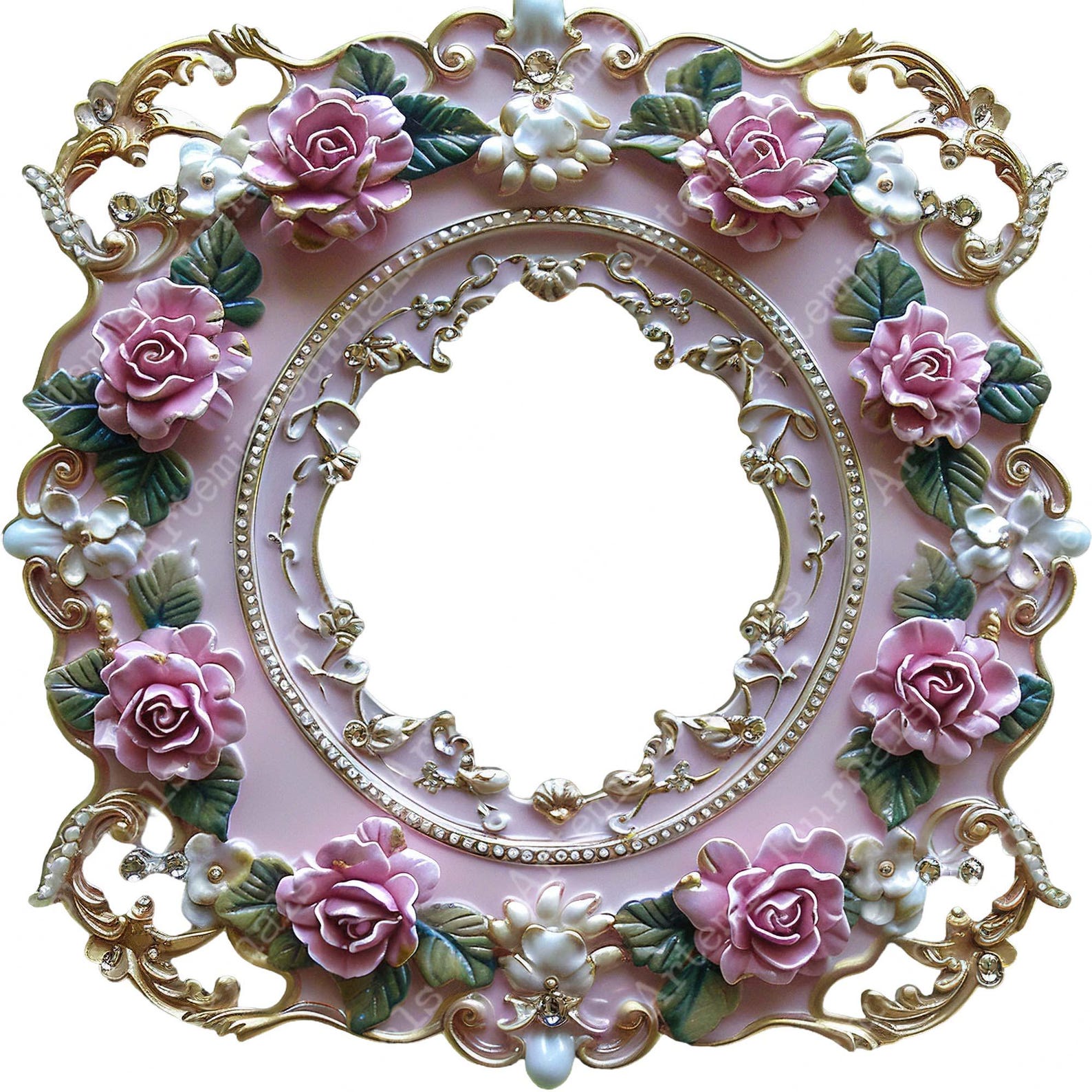 PNG Rose Frame Clipart Bundle 3D Frames Floral Frames Commercial Use ...