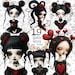 Goth Girl Clipart Bundle, Transparent PNG, Gothic Fashion Girl, Skulls ...